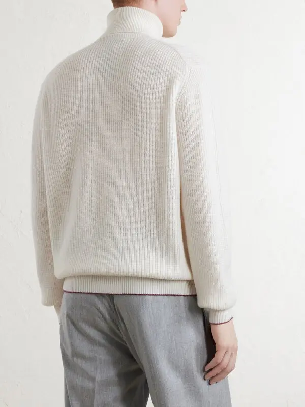 Canali Wool And Cashmere-blend Rollneck Sweater