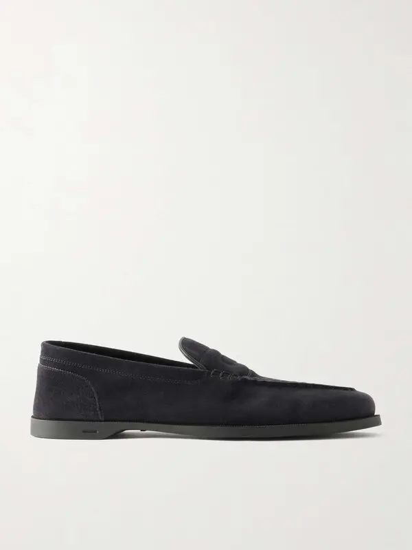 John Lobb Pace Suede Loafers - Navy
