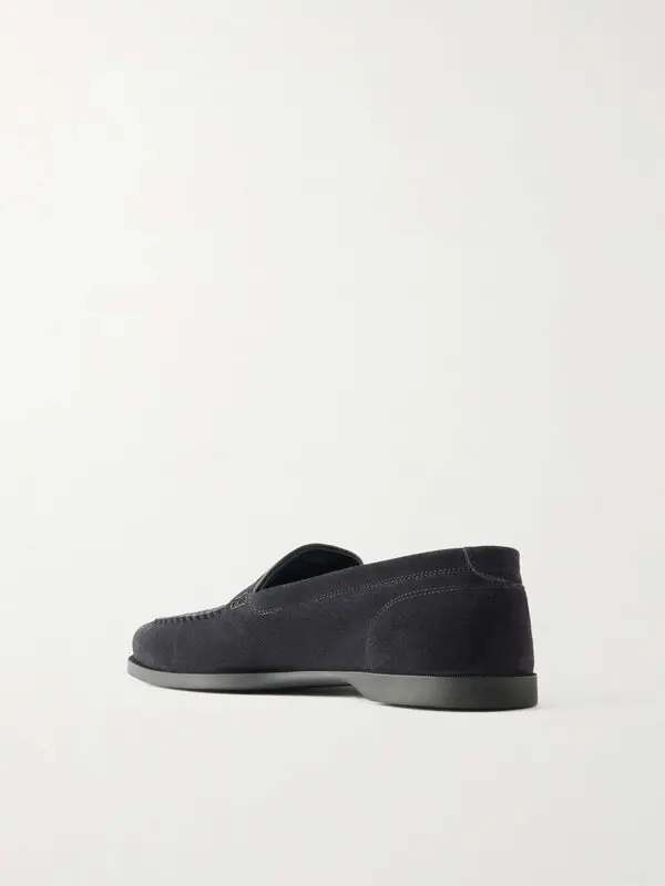 John Lobb Pace Suede Loafers - Navy