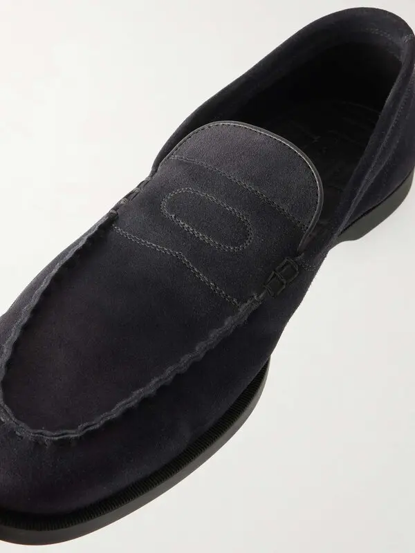 John Lobb Pace Suede Loafers - Navy