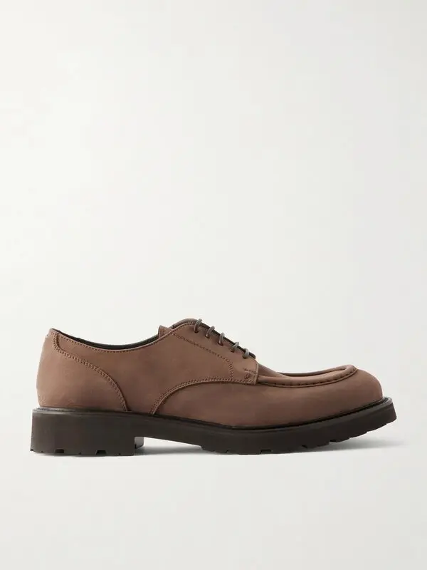 Canali Nubuck Derby Shoes - Brown