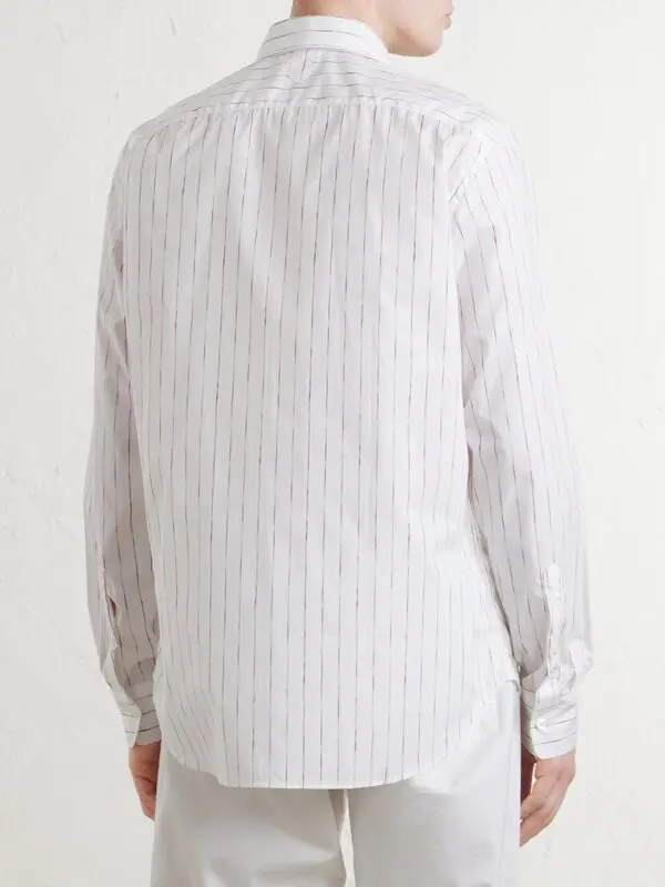 Canali Striped Cotton-poplin Shirt