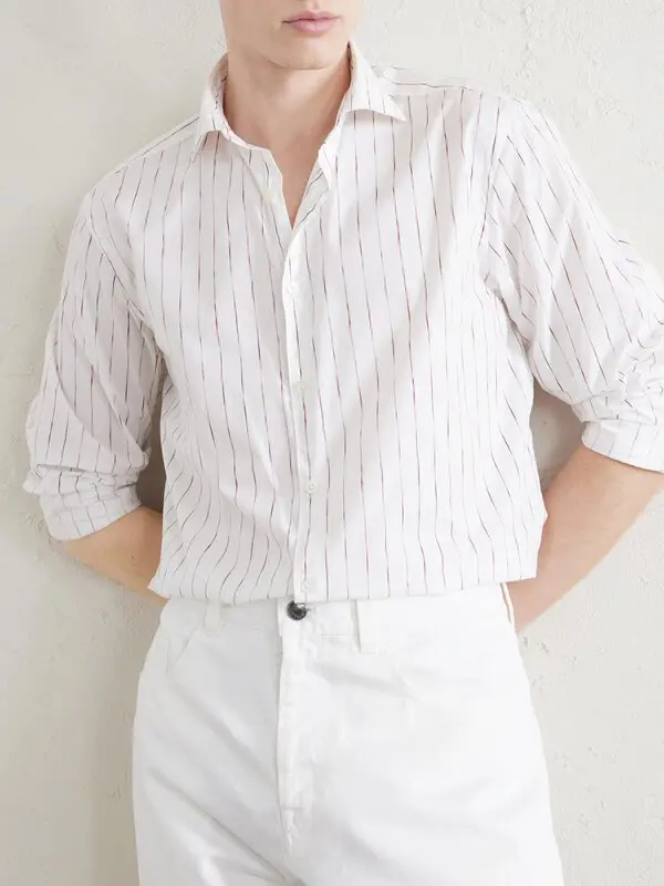 Canali Striped Cotton-poplin Shirt