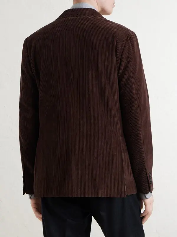 Canali Double-breasted Cotton-corduroy Blazer