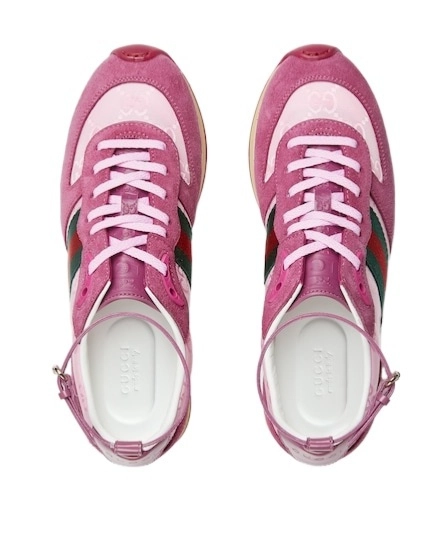 Gucci Re-motion Sneaker With Web Detail - Pink