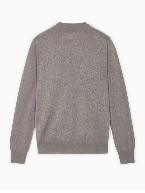Canali Knited Long-sleeved Polo Shirt