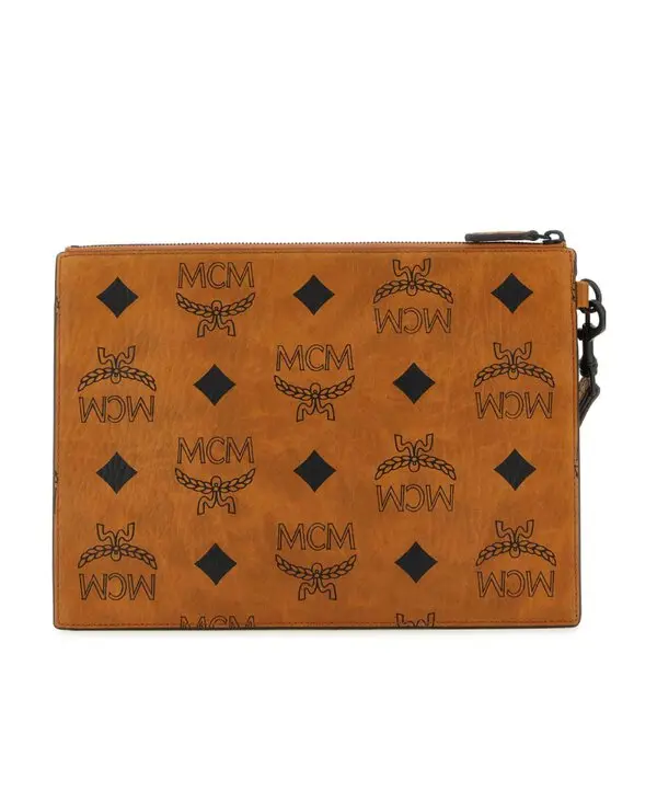 Mcm Logo Pattern Clutch