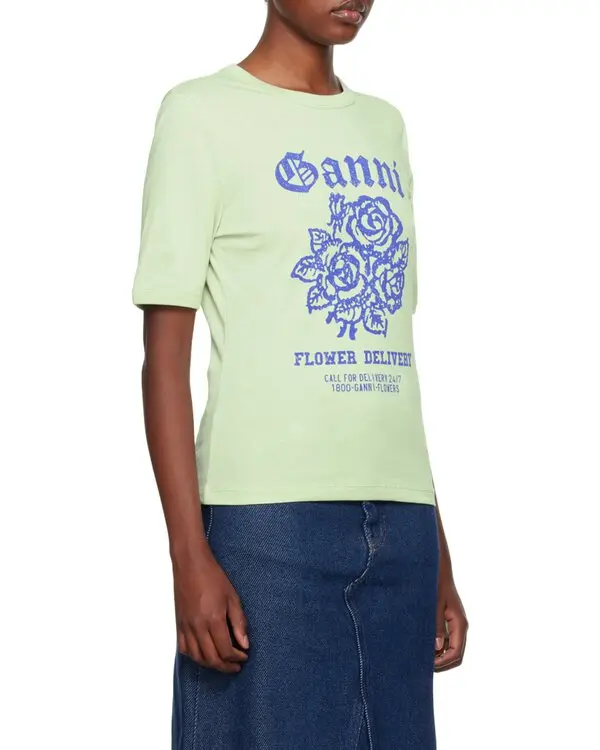 GANNI Fitted Flower T-shirt