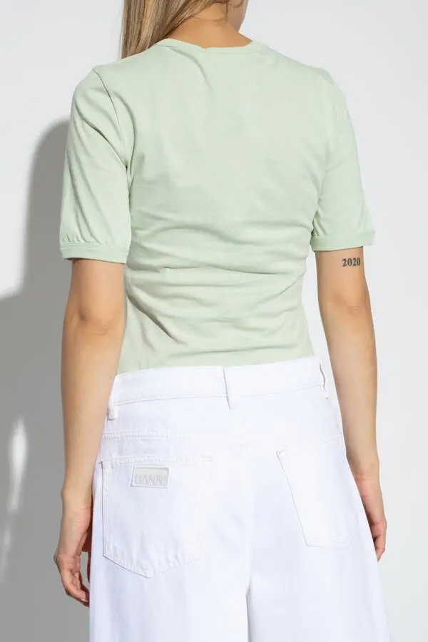 GANNI Fitted Flower T-shirt