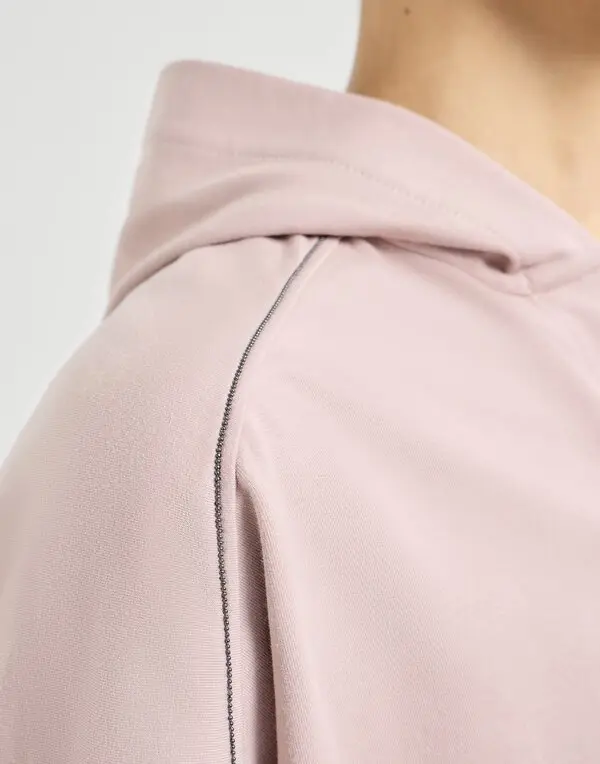 Brunello Cucinelli Zip Hoodie With Contrast Stitching - Pink