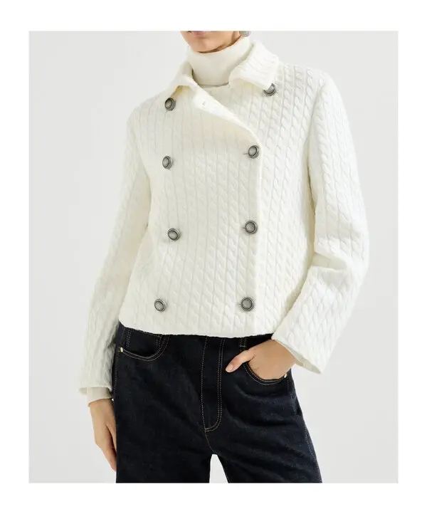 Brunello Cucinelli Cable-knit Double-breasted Blazer