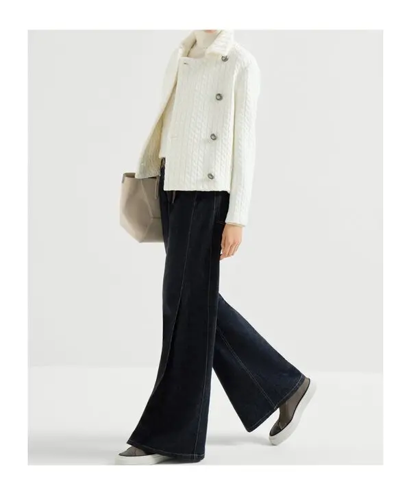 Brunello Cucinelli Cable-knit Double-breasted Blazer