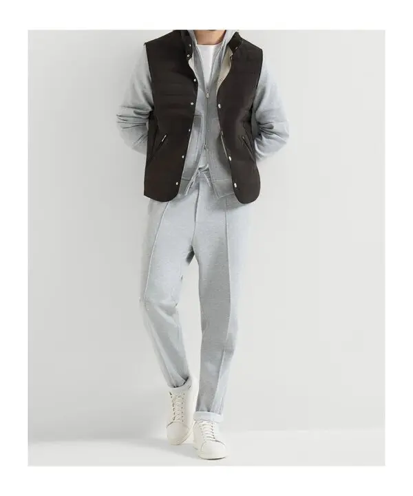 Brunello Cucinelli Bonded Nylon Down Vest With Detachable Hood