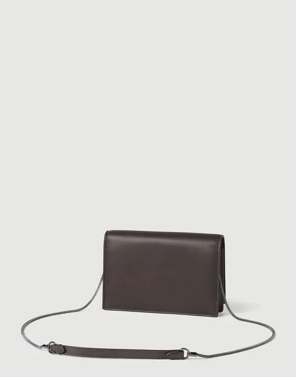 Brunello Cucinelli Calfskin Wallet With Detachable Precious Strap