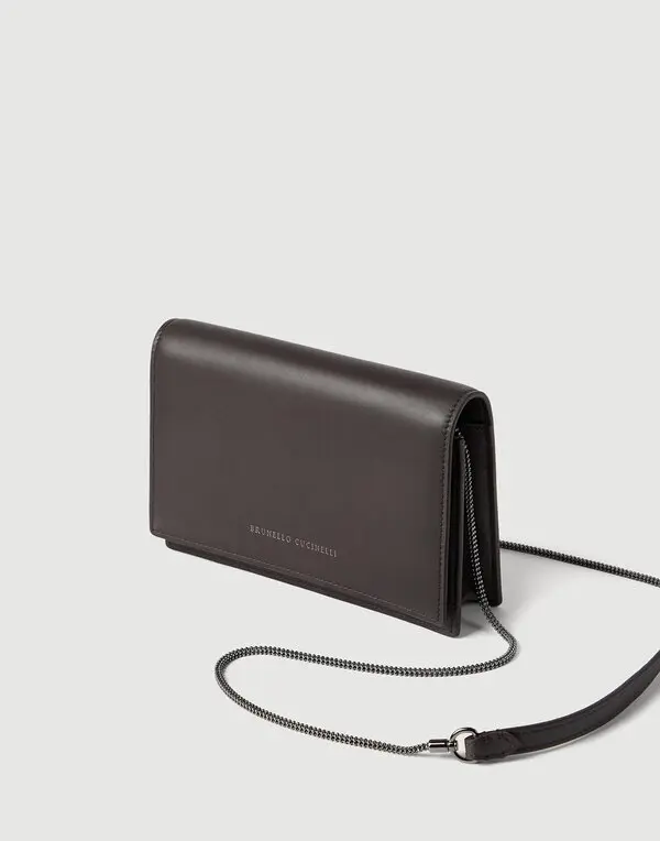 Brunello Cucinelli Calfskin Wallet With Detachable Precious Strap