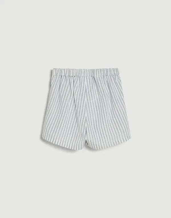 Brunello Cucinelli Sparkling Striped Cotton Baby Bernie Shorts