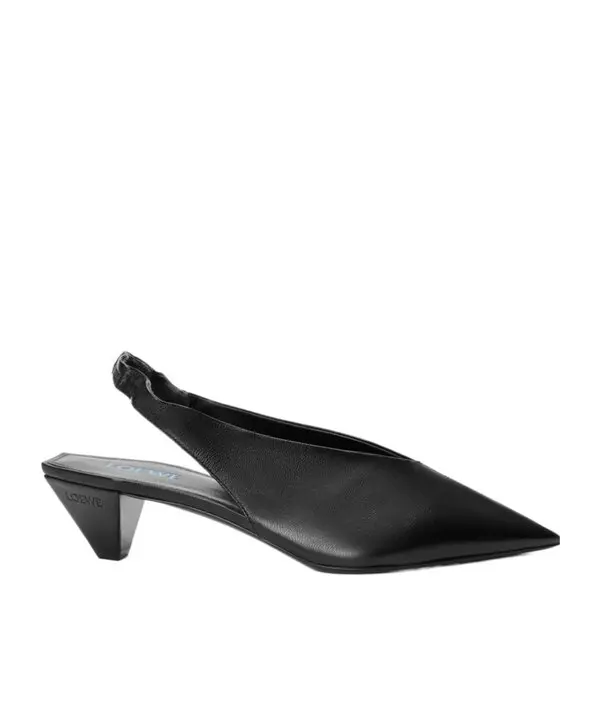 Loewe Origami Cubic Slingback In Lambskin - Black