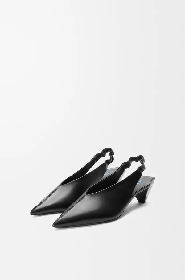 Loewe Origami Cubic Slingback In Lambskin - Black