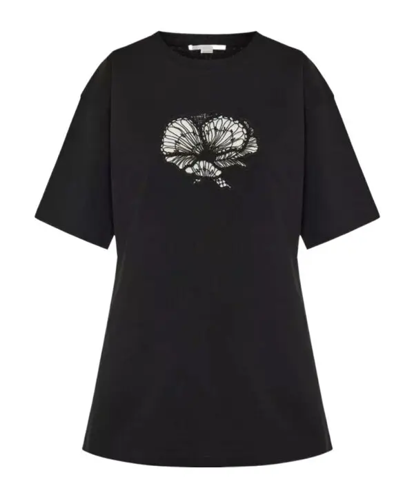 Stella McCartney Cut-out Cotton T-shirt - Black