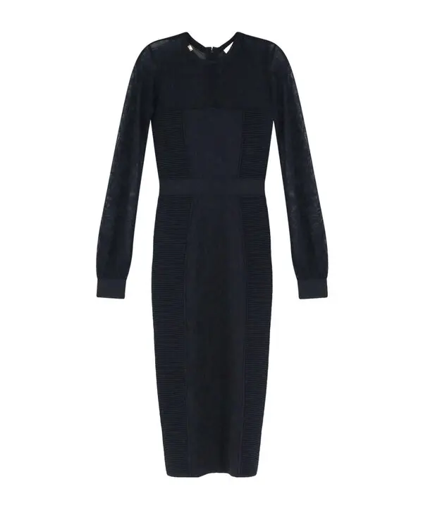 Elisabetta Franchi Sheer Panel Midi Dress