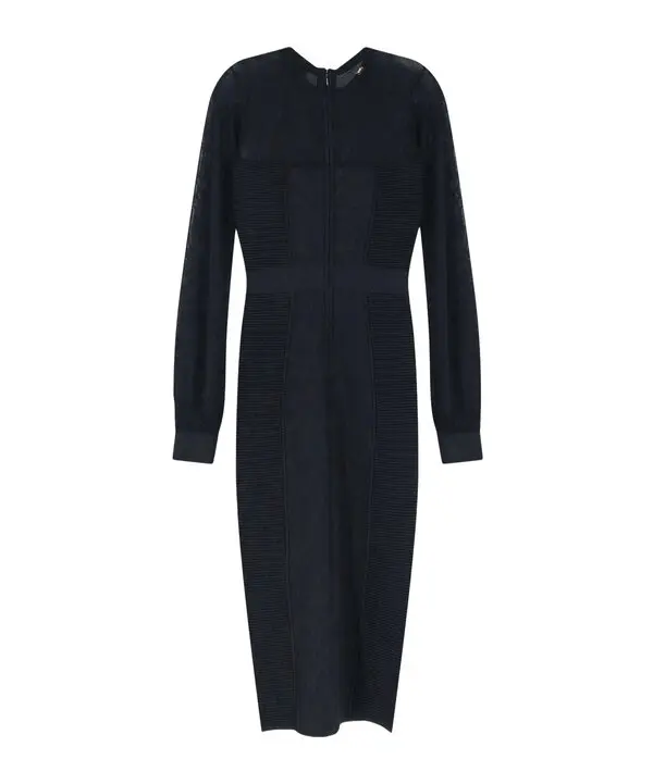 Elisabetta Franchi Sheer Panel Midi Dress