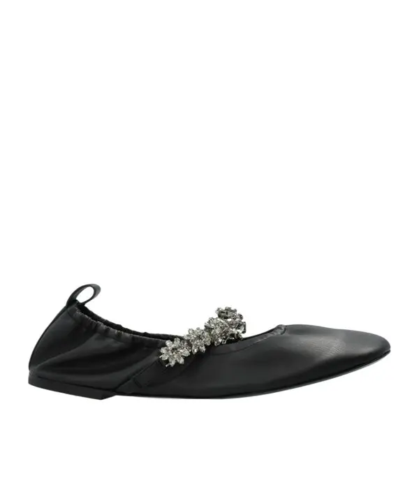 Stella McCartney Elsa Crystal Strap Ballet Flats - Black