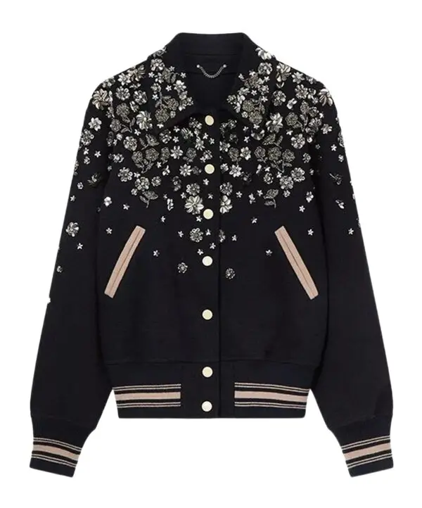 GOLDEN GOOSE Virgin Wool Floral Embellished Casual Jacket - No