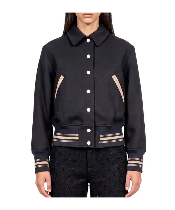 GOLDEN GOOSE Virgin Wool Floral Embellished Casual Jacket