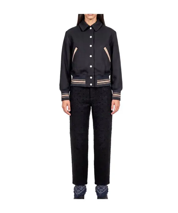 GOLDEN GOOSE Virgin Wool Floral Embellished Casual Jacket