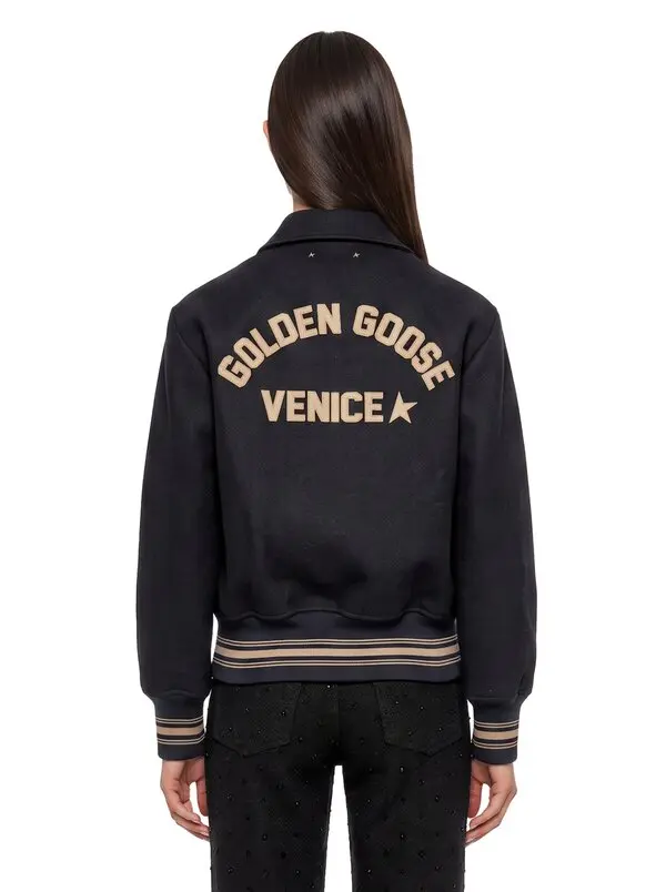 GOLDEN GOOSE Virgin Wool Floral Embellished Casual Jacket
