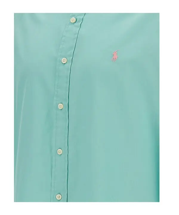 Polo Ralph Lauren Logo Embroidered Curved Hem Shirt - Green