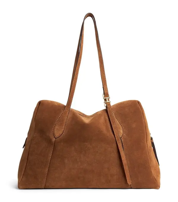 Harrods Medium Suede Wren Shoulder Bag
