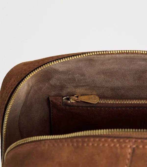 Harrods Medium Suede Wren Shoulder Bag