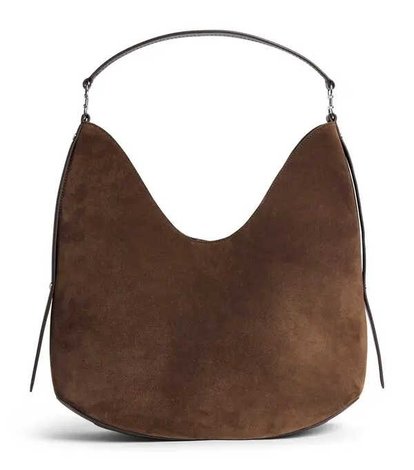 Harrods Medium Suede Shoulder Bag