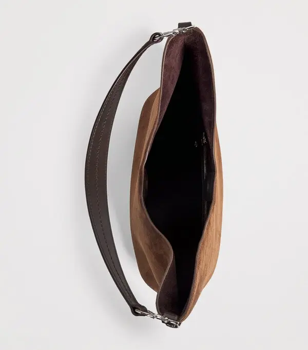 Harrods Medium Suede Shoulder Bag