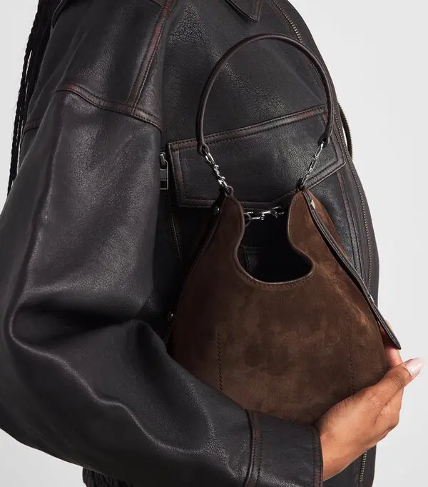 Harrods Small Suede Shoulder Bag