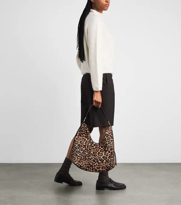 Harrods Medium Pony Leopard Shoulder Bag