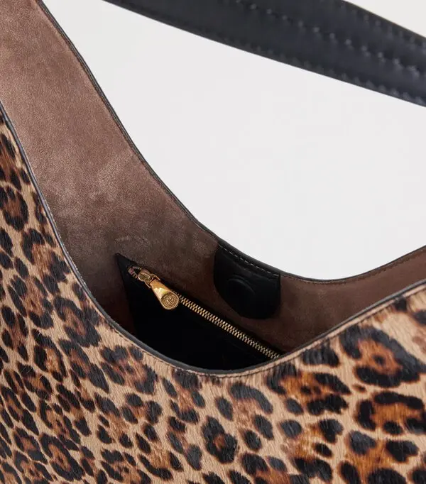 Harrods Medium Pony Leopard Shoulder Bag
