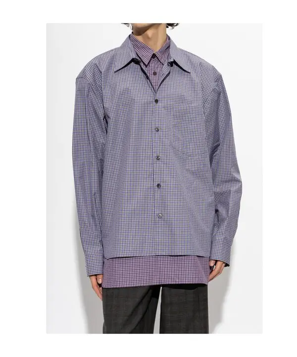 Dries Van Noten Long-sleeved Plaid Shirt