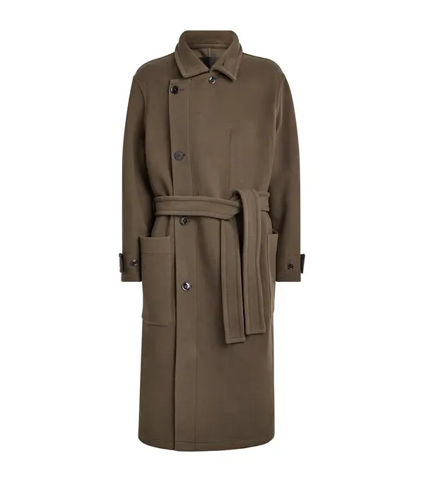 LEMAIRE Wool Oversized Wrap Coat - Green