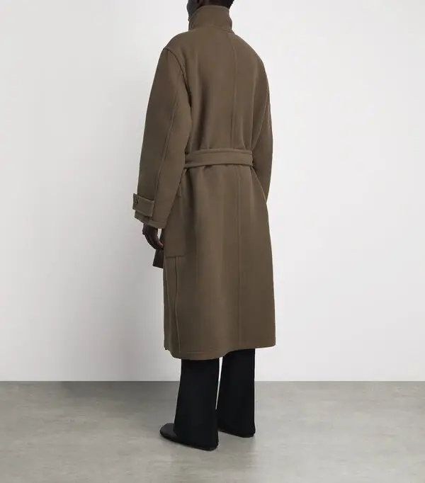 LEMAIRE Wool Oversized Wrap Coat - Green