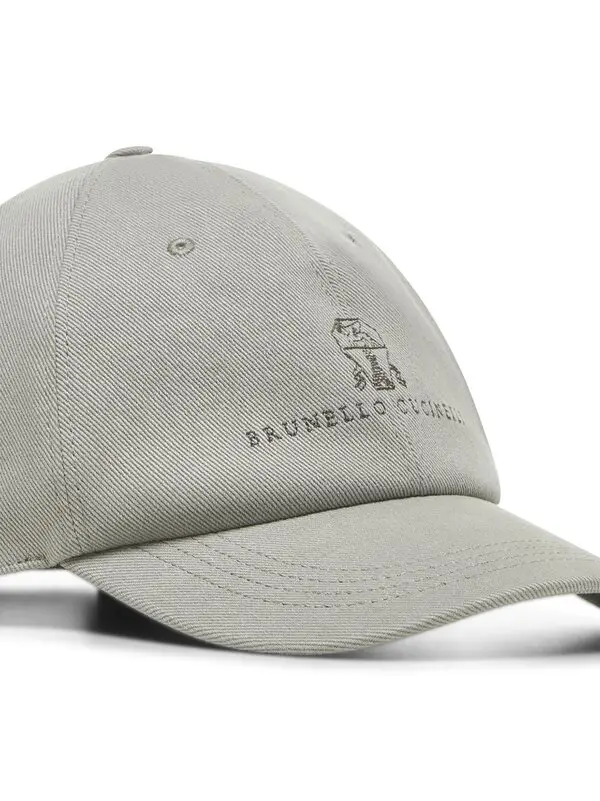Brunello Cucinelli Logo Embroidered Baseball Cap - Gray