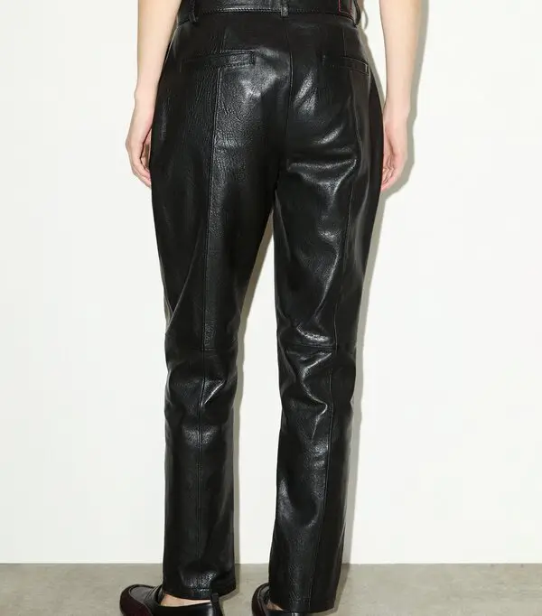 Max & Co. Leather Two-tone Straight Leg Trousers
