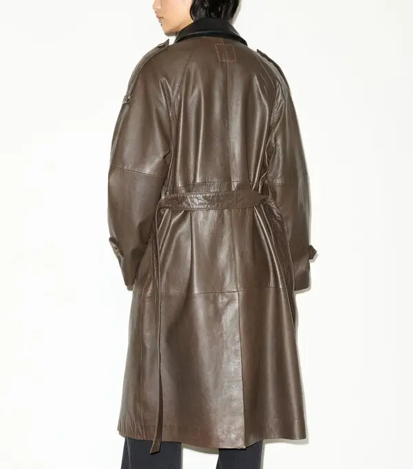 Max & Co. Lambskin Leather Trench Coat