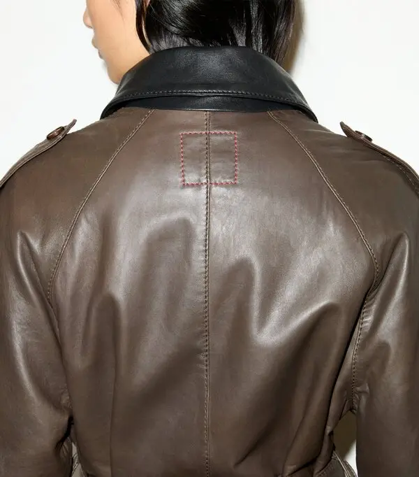 Max & Co. Lambskin Leather Trench Coat