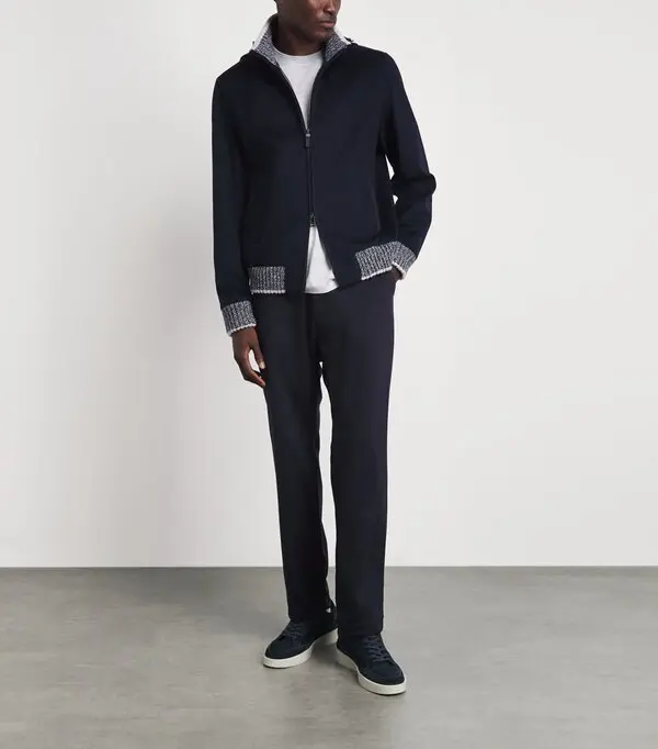 Paul & Shark Cashmere-wool Blend Hooded Zip-up Jacket