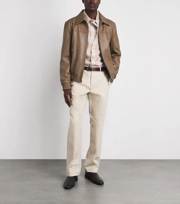 Isaia Lambskin Flight Jacket