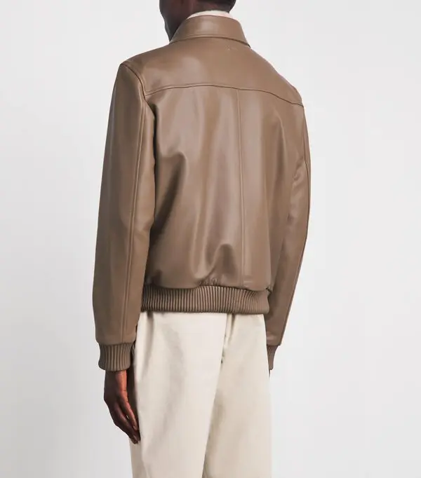 Isaia Lambskin Flight Jacket