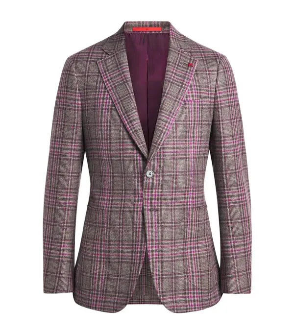 Isaia Cashmere Check Capri Blazer