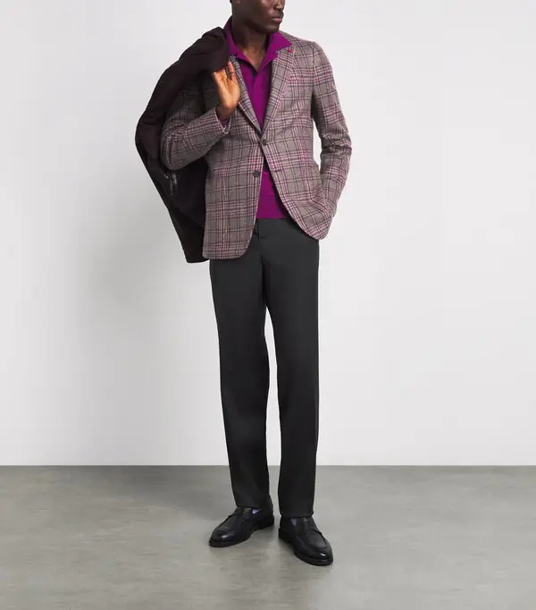 Isaia Cashmere Check Capri Blazer